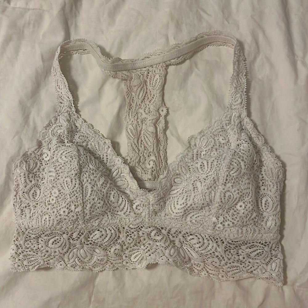 Cute White Lace Bralette - Gem